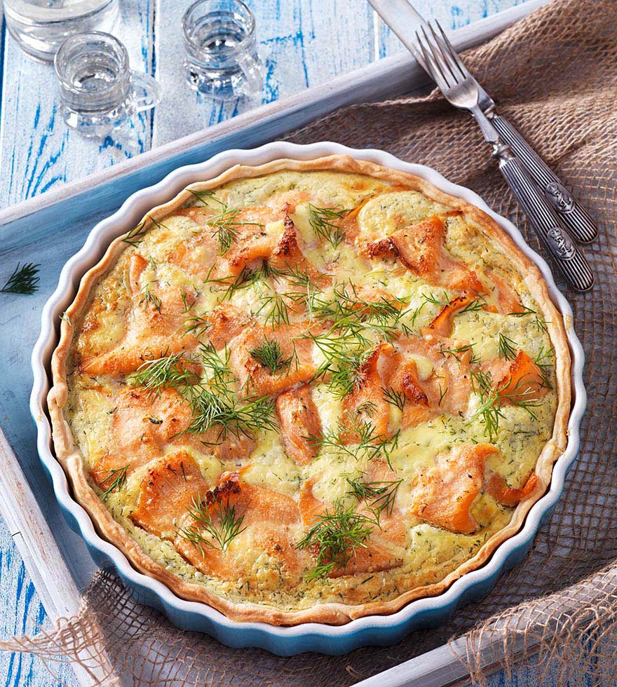 Quiche met gerookte zalm - Tante Fanny