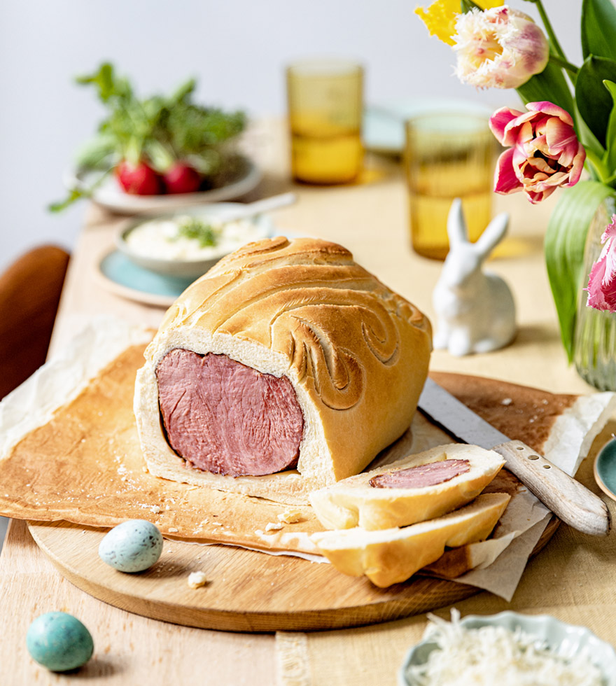 Recept: Paas beenham in pizzakorst - Tante Fanny